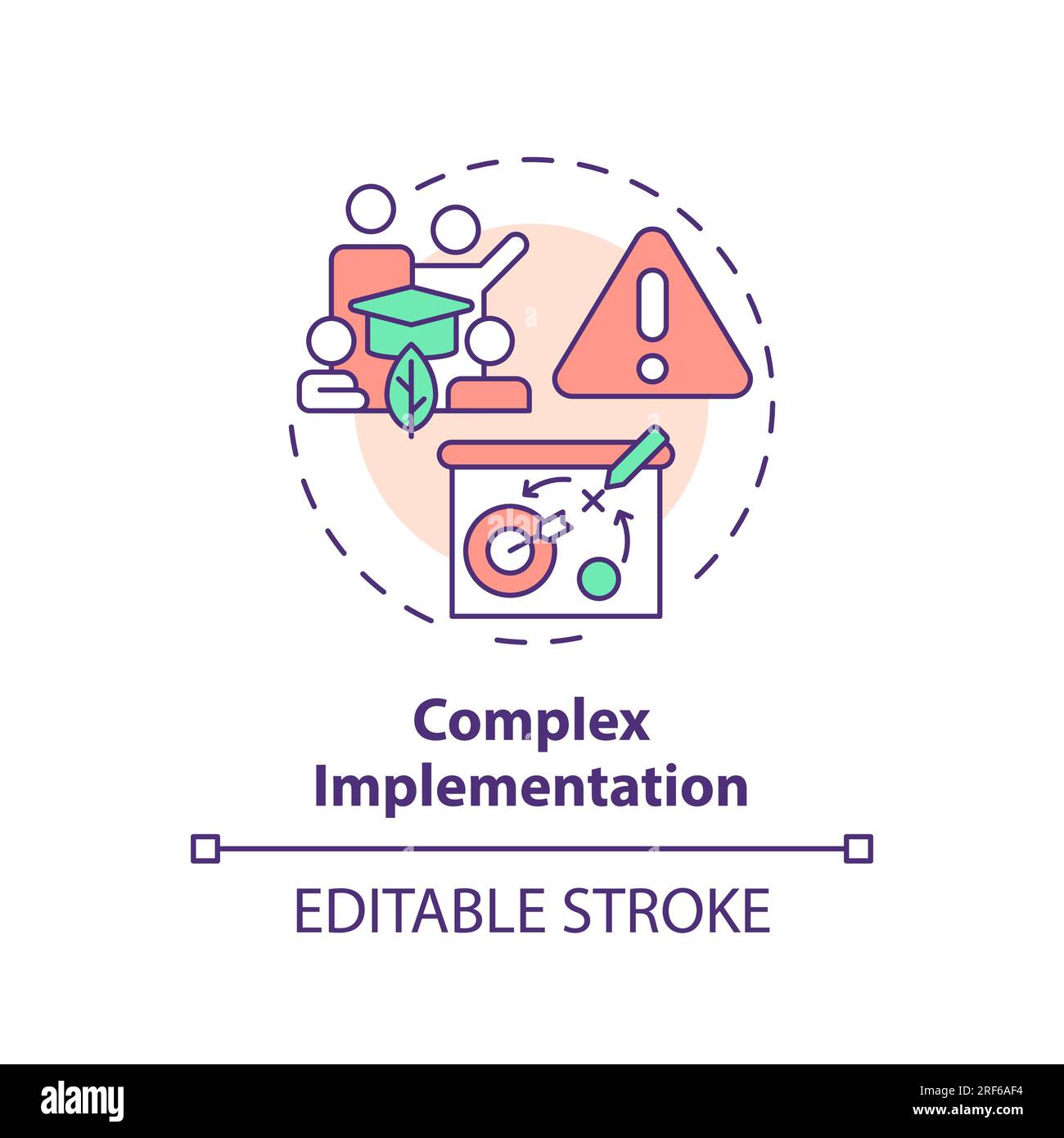 2D customizable complex implementation line icon concept Stock Vector Image & Art - Alamy