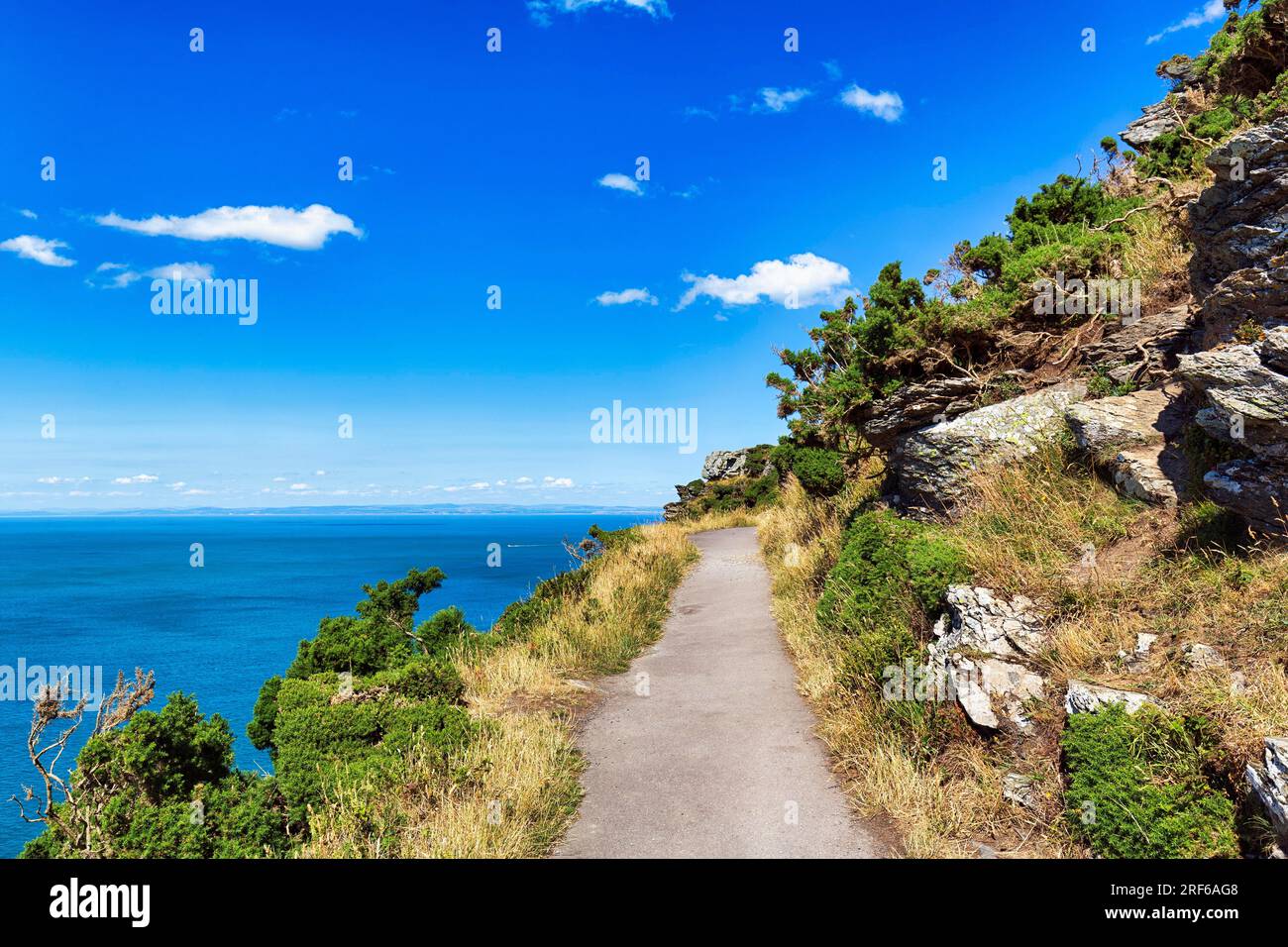 South West Coast Path, coastal path, Valley of the Rocks, rocky coast ...