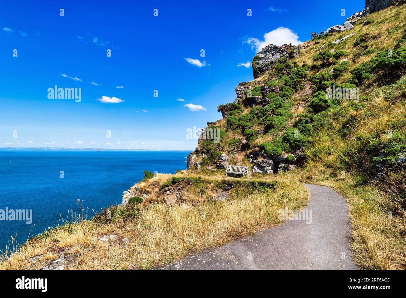 South West Coast Path, coastal path, Valley of the Rocks, rocky coast ...