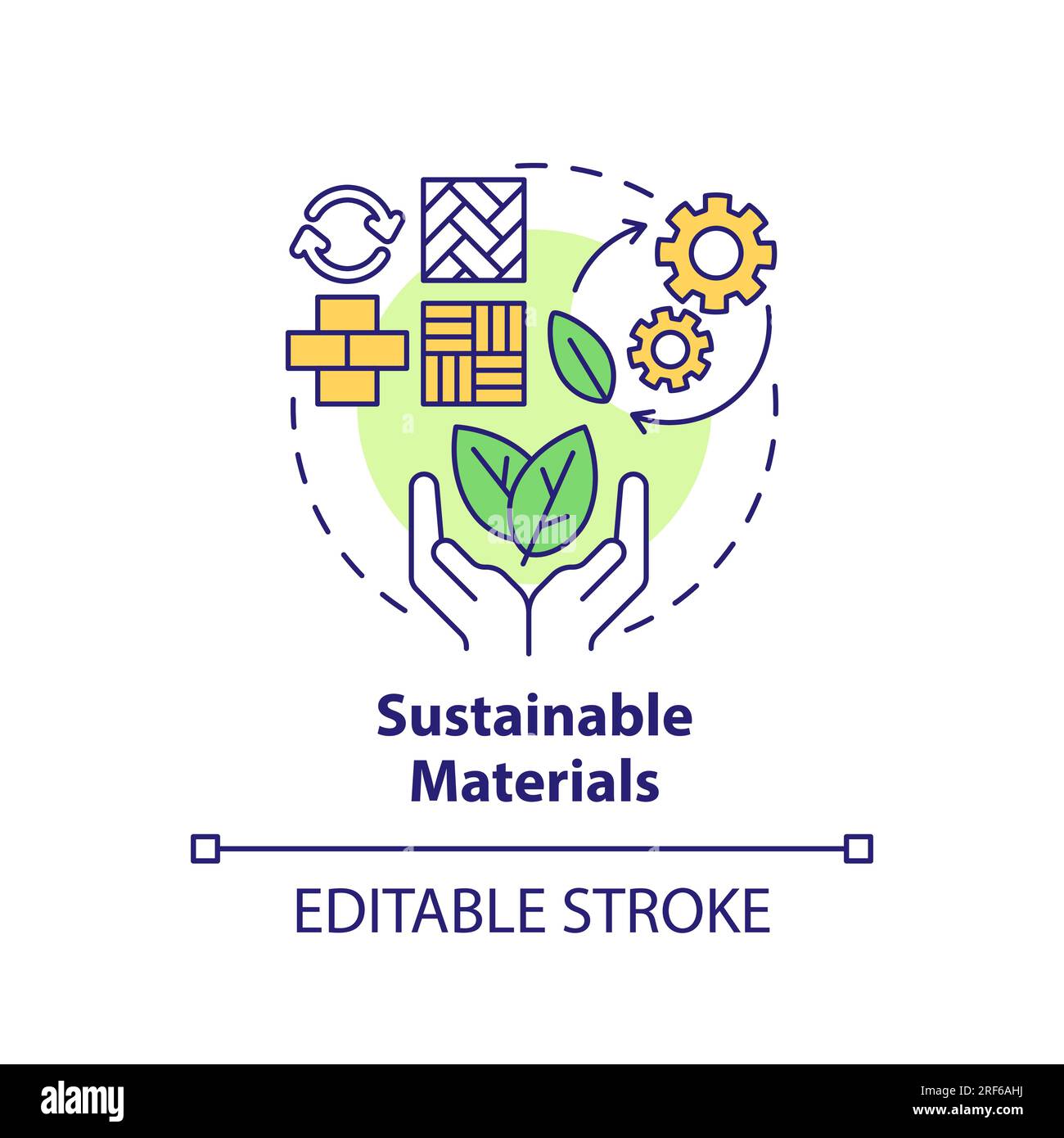 2D customizable sustainable materials line icon concept Stock Vector ...