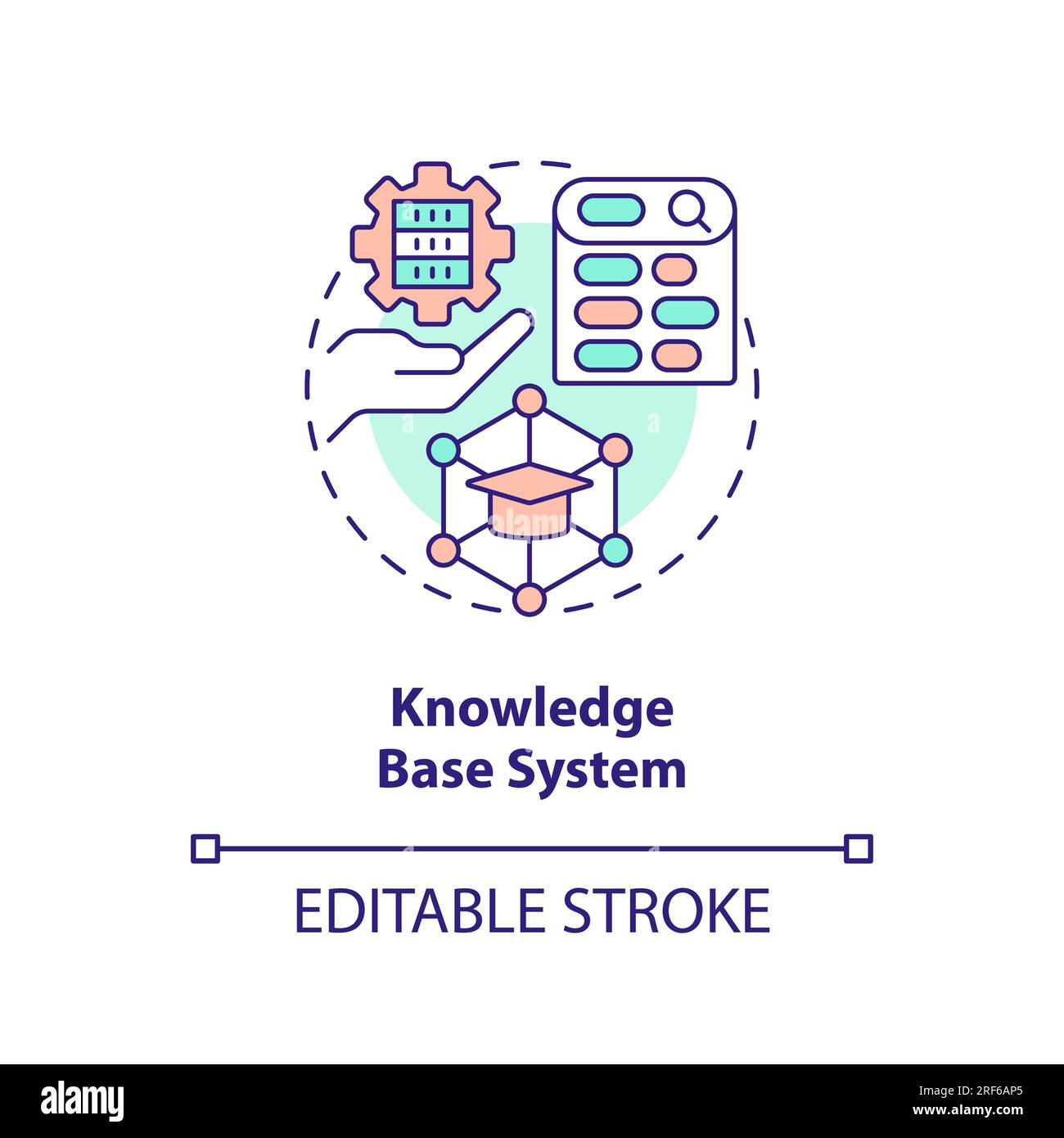 2D customizable knowledge base system icon concept Stock Vector Image ...