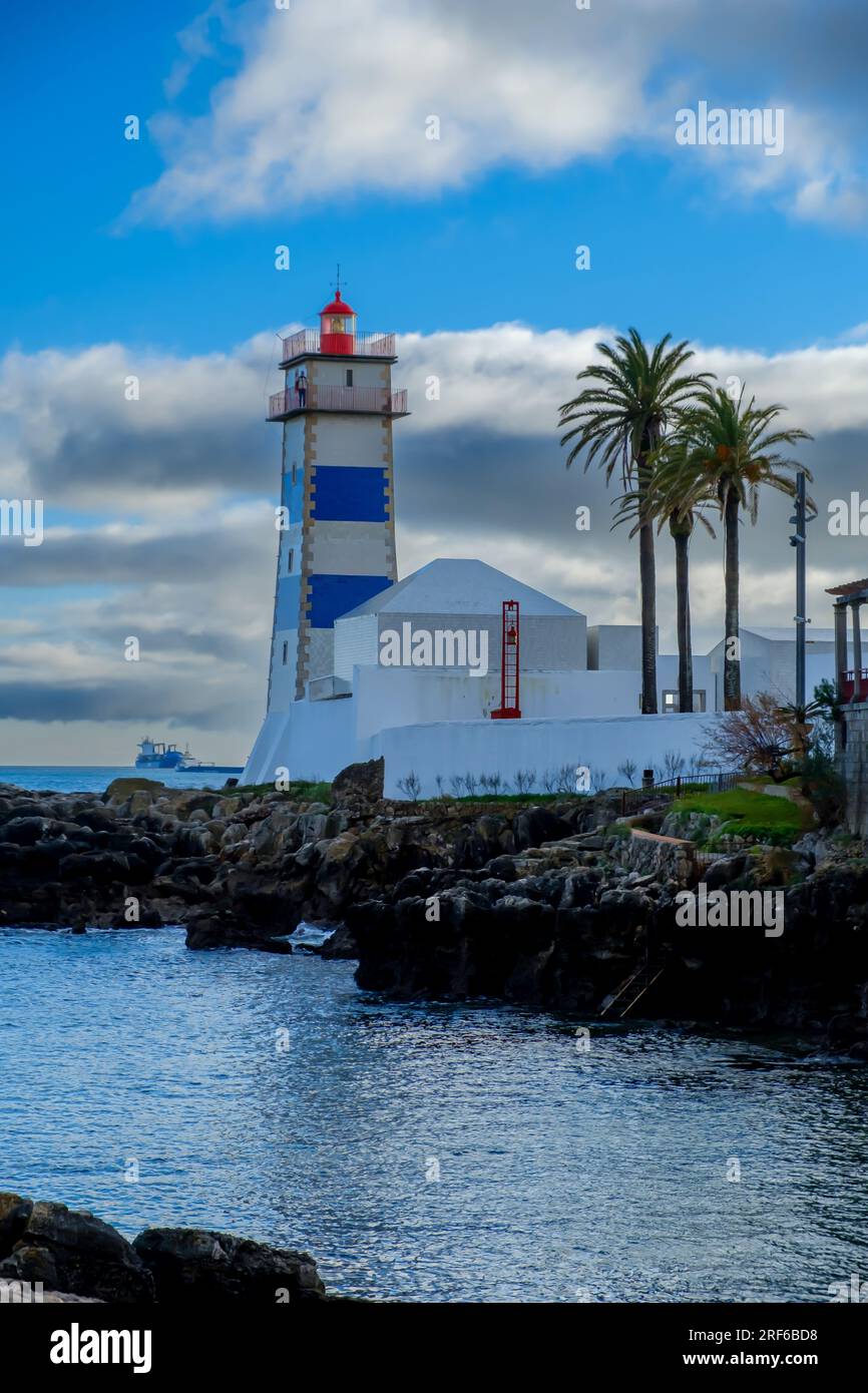 Cascais, Portugal - January 8, 2020 : Beautiful view of the Santa Marta ...