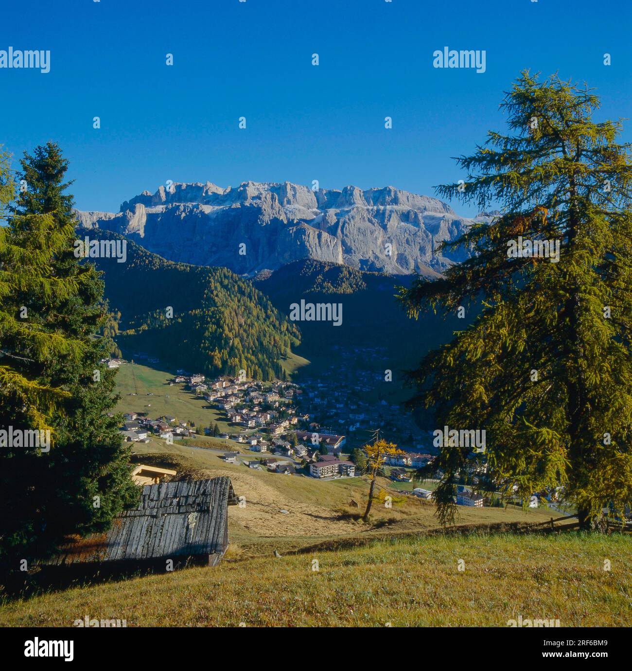 Selva in the Gardena Valley, above the Sella Massif I-Italy, Dolomites ...