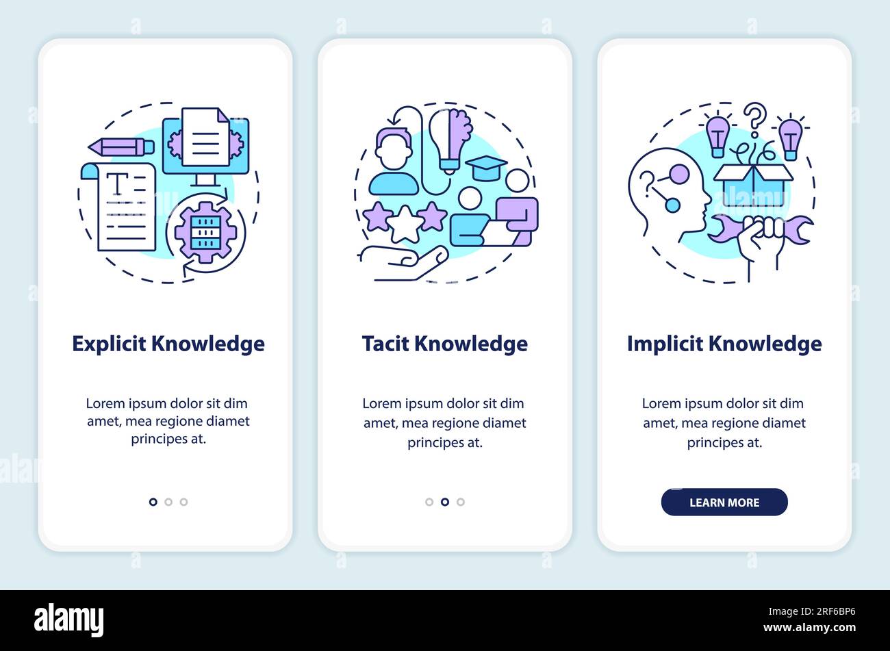 2D knowledge management with line icons concept Stock Vector Image ...