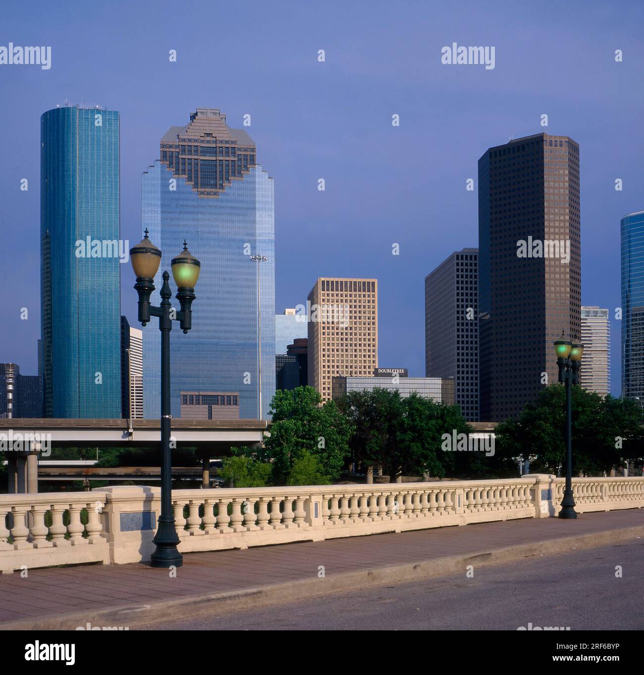 USA, TX, Houston, View from Sabine Street to Skyline Stock Photo - Alamy