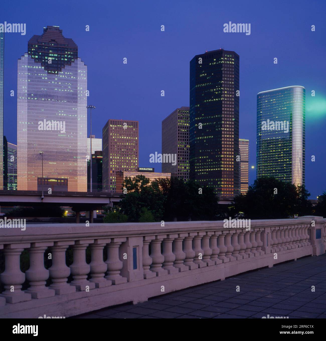 USA, TX, Houston, View from Sabine Street to Skyline Stock Photo - Alamy