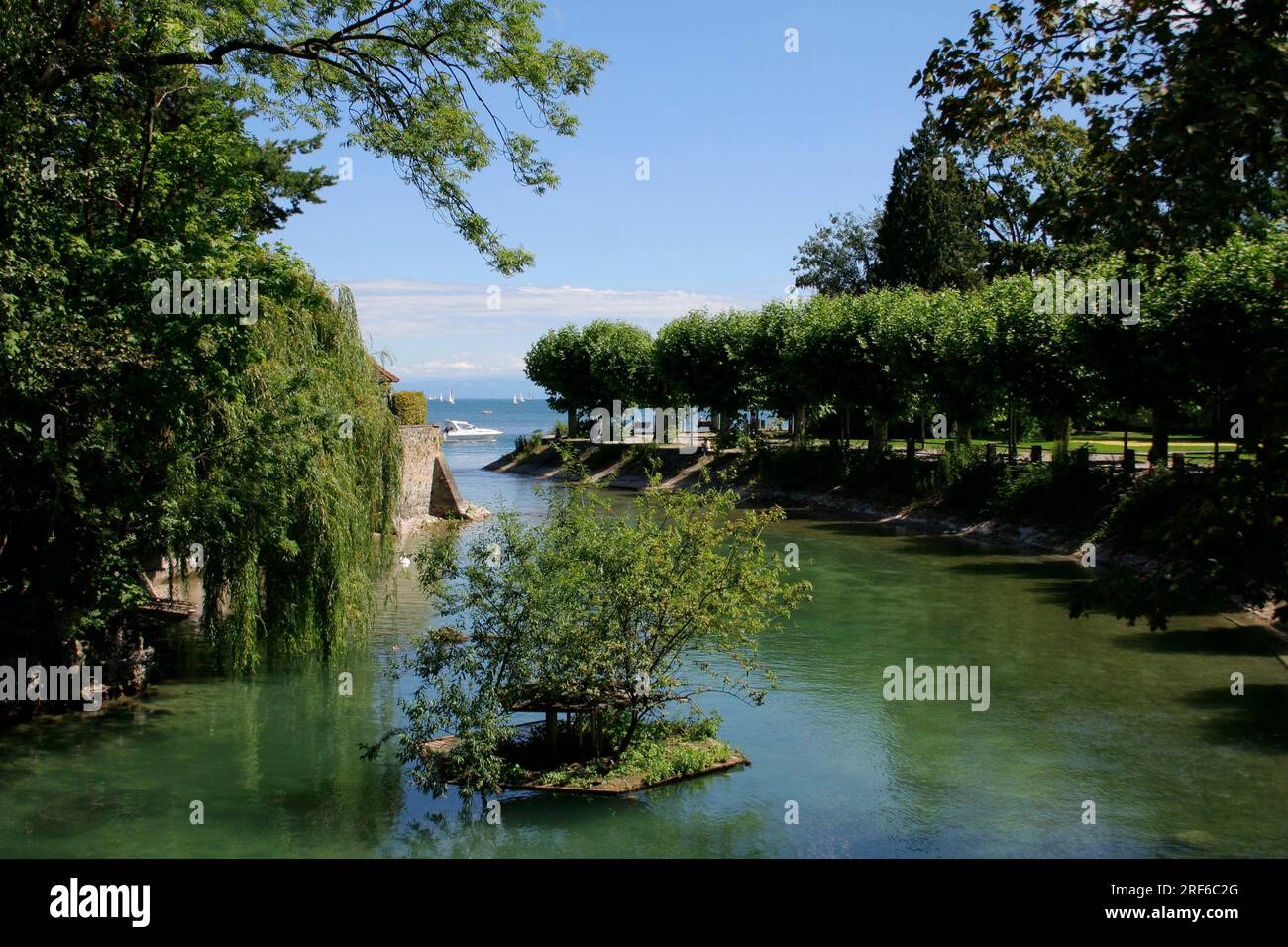 Kleiner Burggraben Canal on Lake Constance, Constance, Baden ...