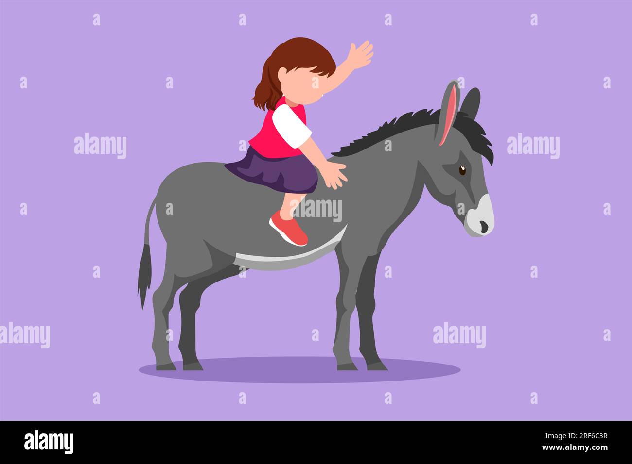 Cartoon Riding A Donkey