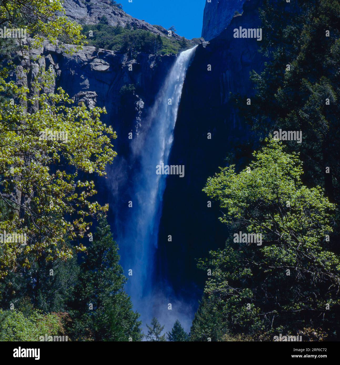 In Yosemite National Park: the Staircase Fall. Waterfall USA-California ...