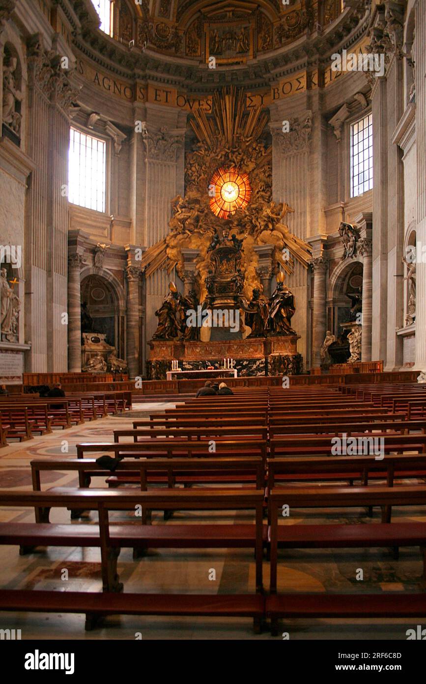 The nave of st peters basilica in the vatican hi-res stock photography ...