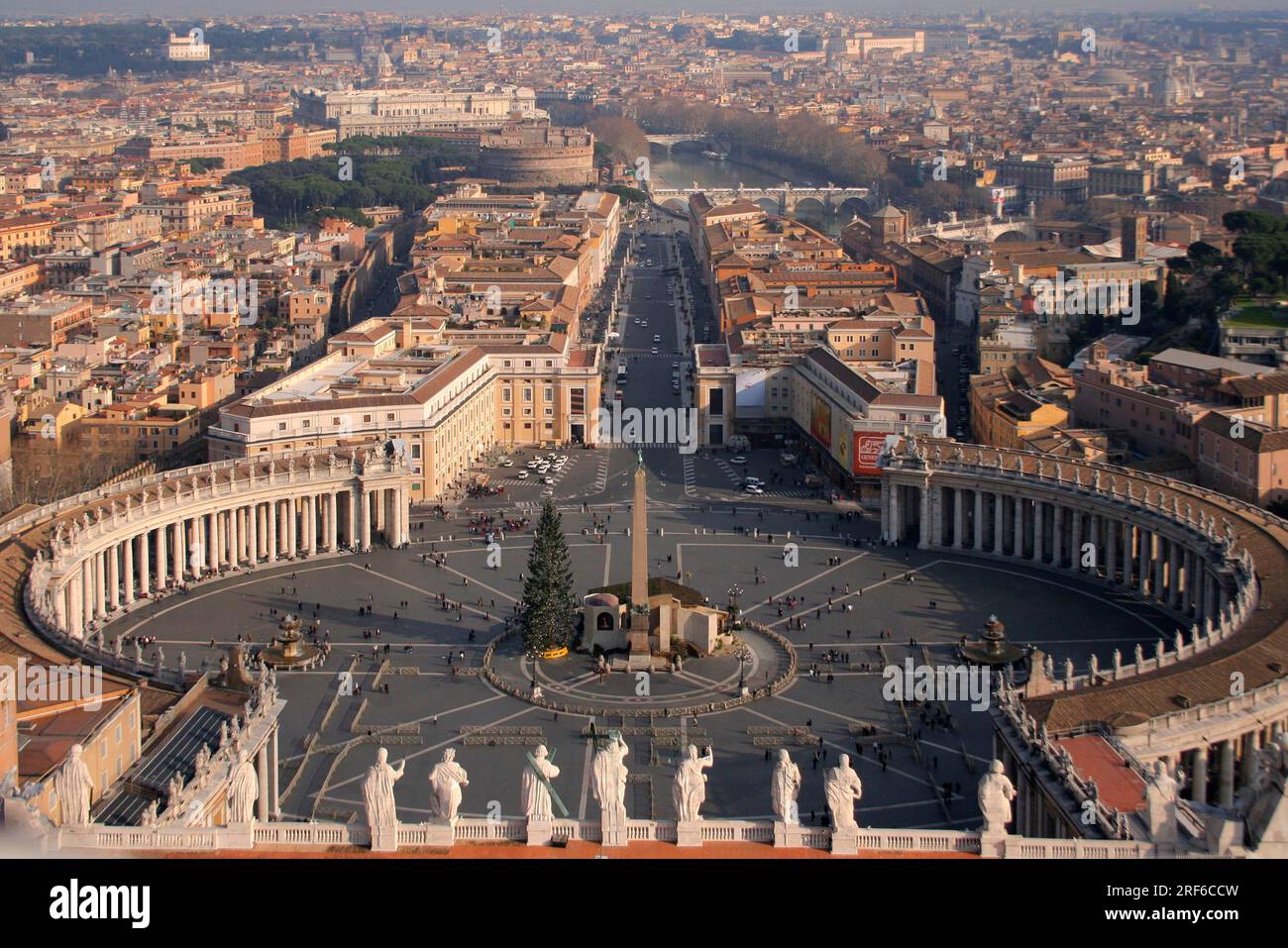 View from the dome Piazza San Pietro Cathedral and Papal See San Peter ...