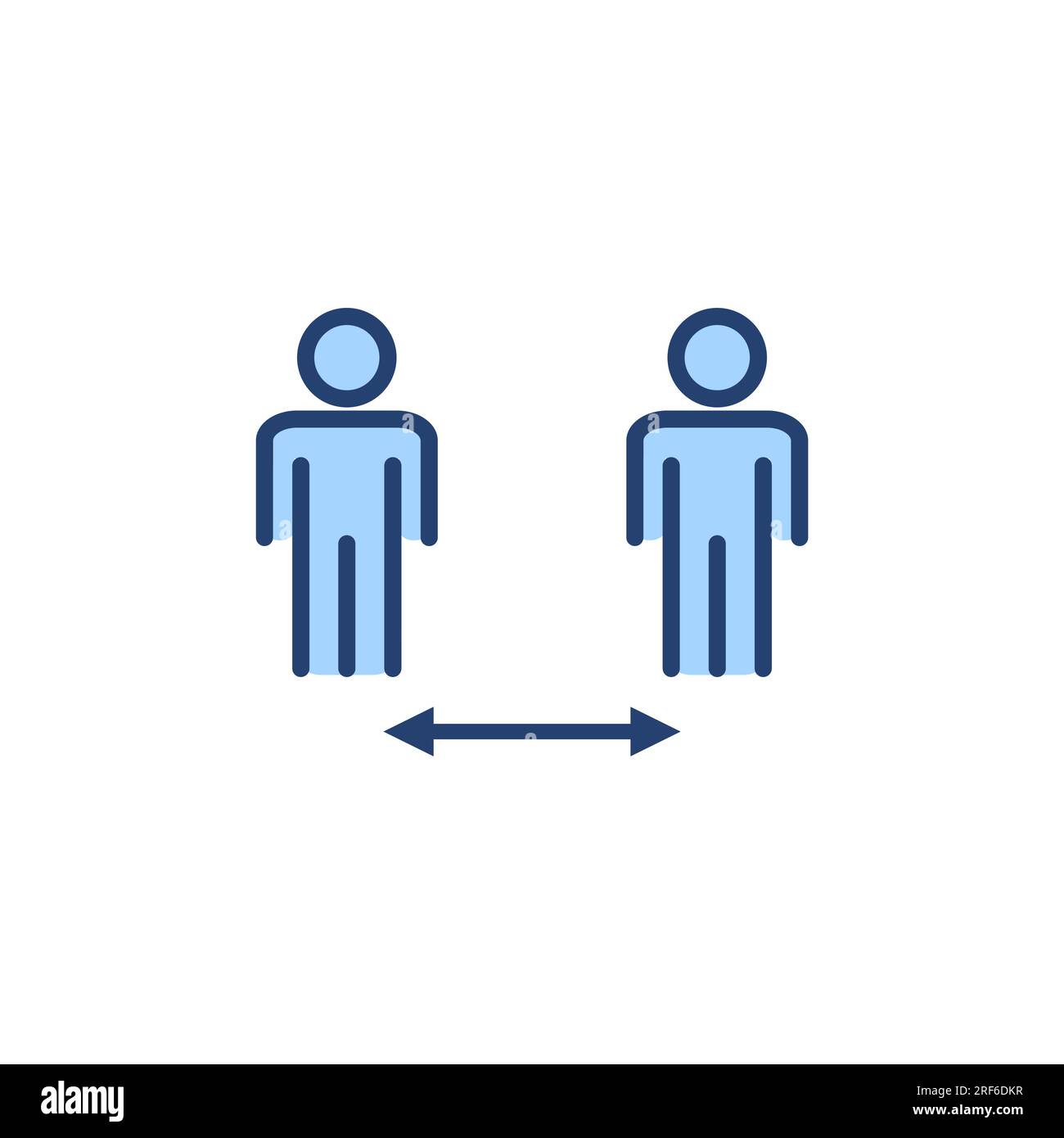 Social distance icon vector. social distancing sign and symbol. self ...