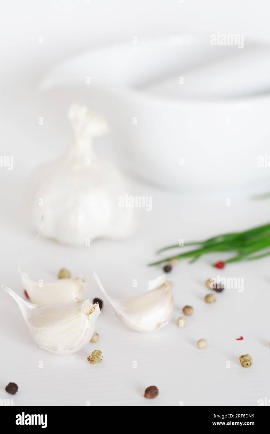 Garlic and pepper Stock Photo - Alamy