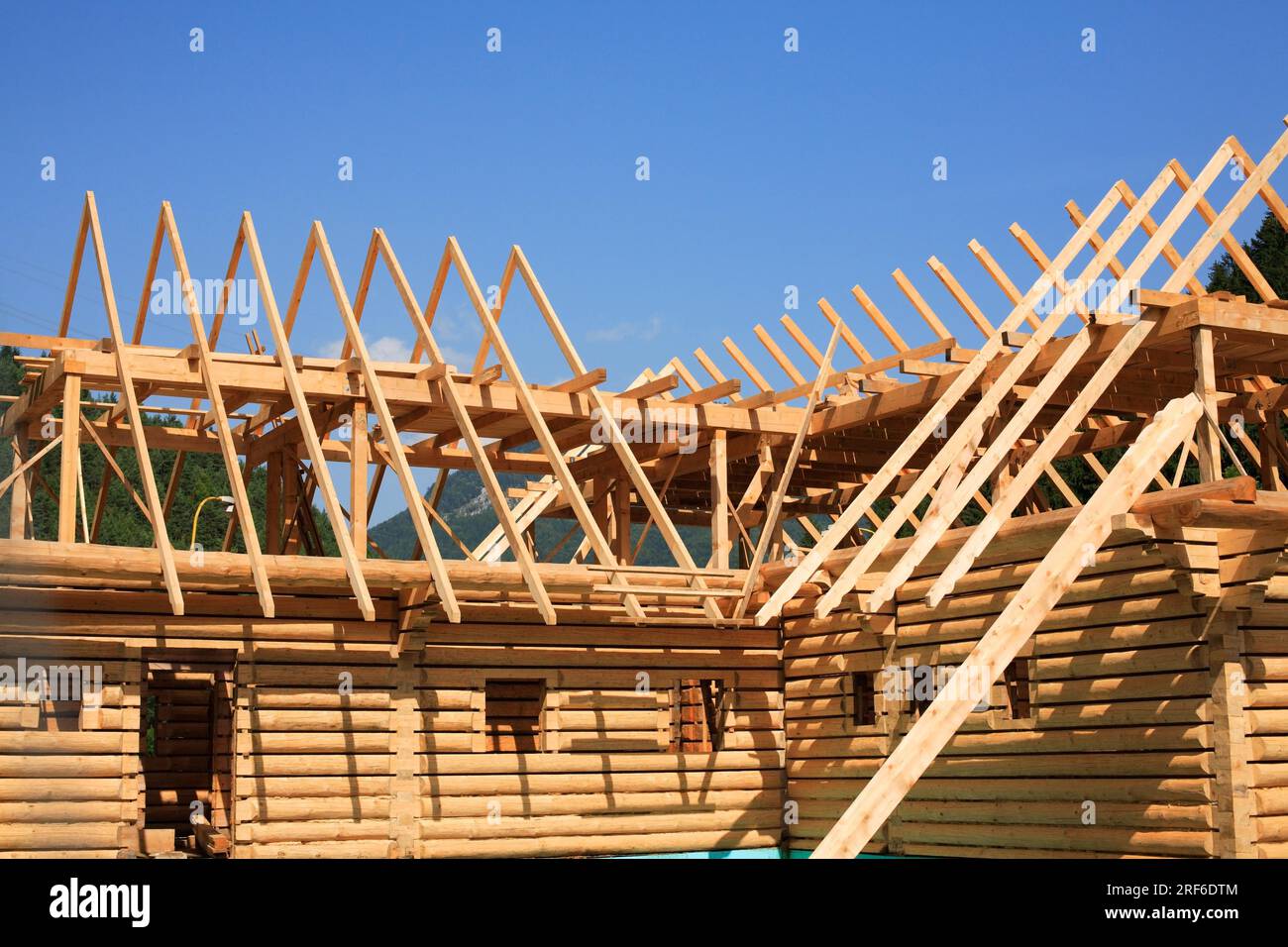 New woody house under construction Stock Photo - Alamy