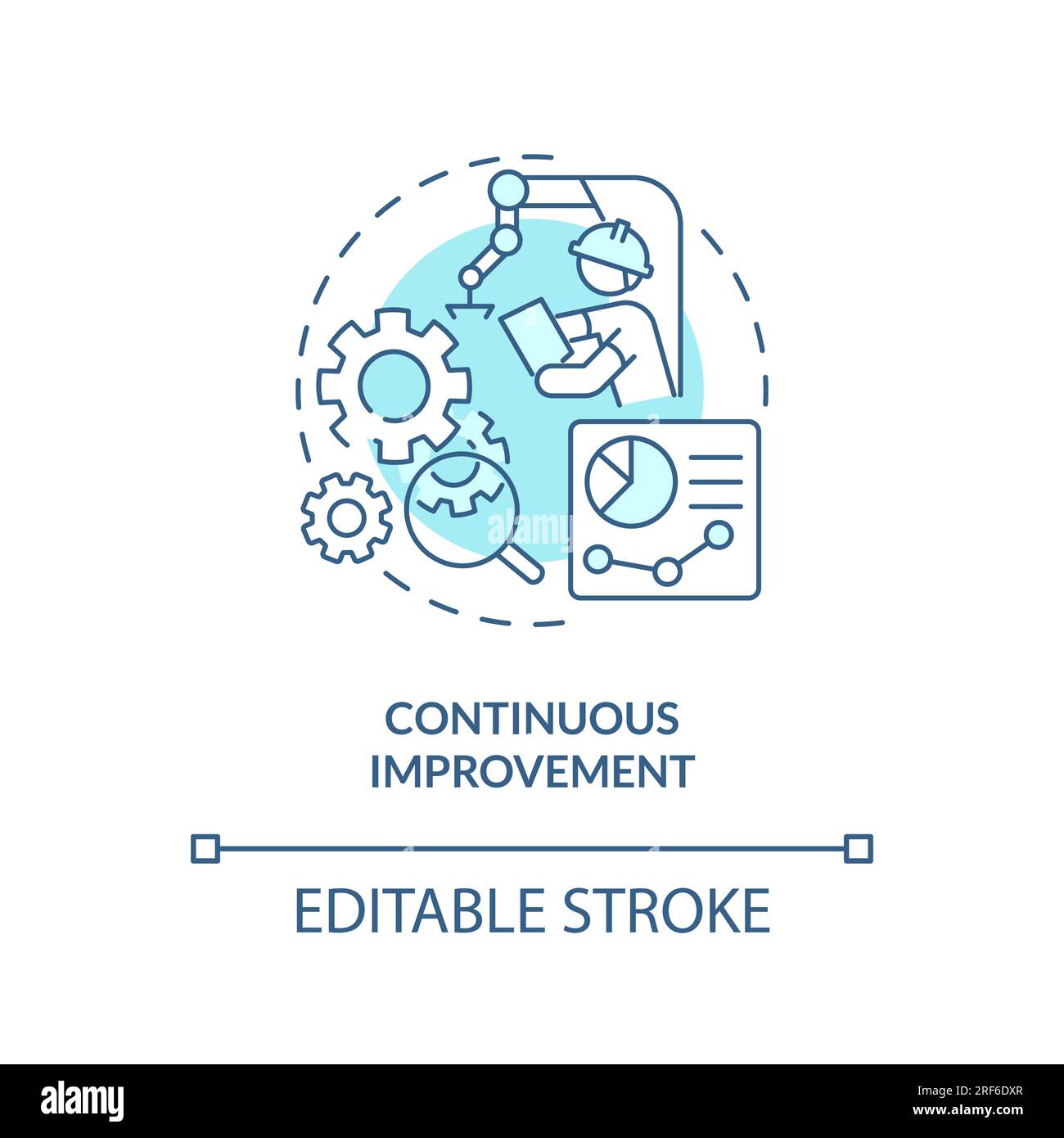 Customizable continuous improvement line icon concept Stock Vector Image & Art - Alamy