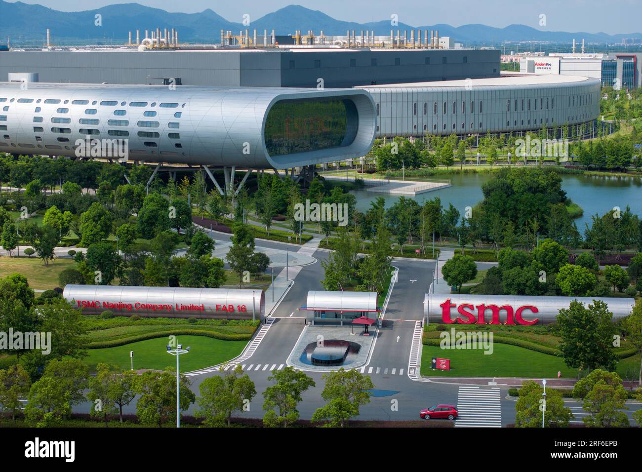 NANJING, CHINA - AUGUST 1, 2023 - Aerial photo shows the factory of Taiwan Semiconductor ...