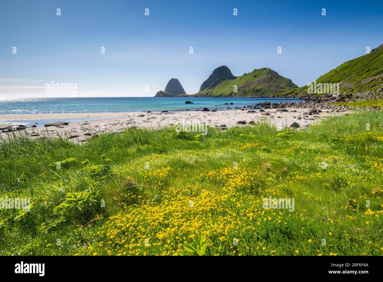 Sandvika beach near Nykvag, Langoya island, Vesteralen archipelago ...