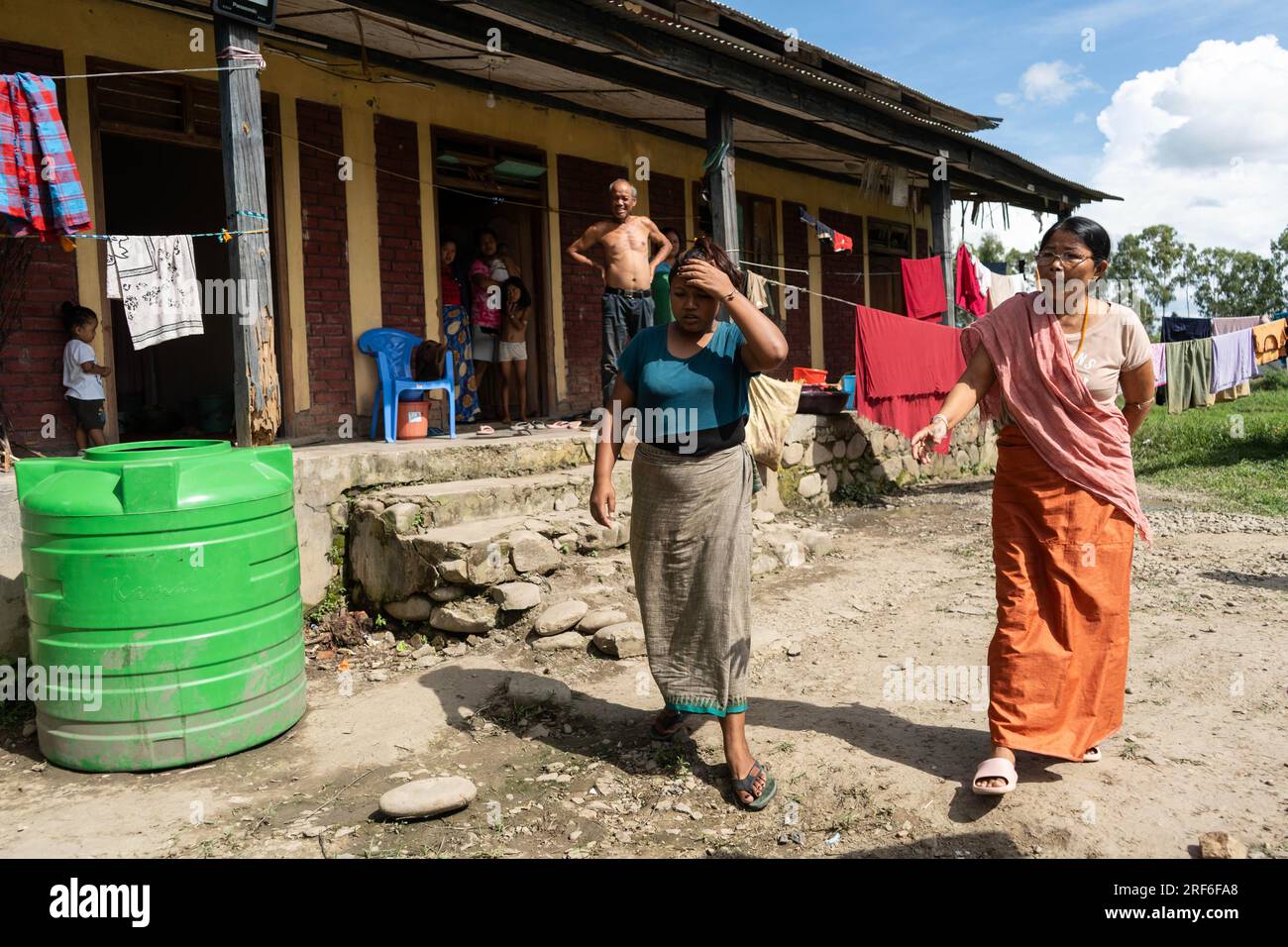 Meitei community man stays in a makeshift shelter after a mob burn ...