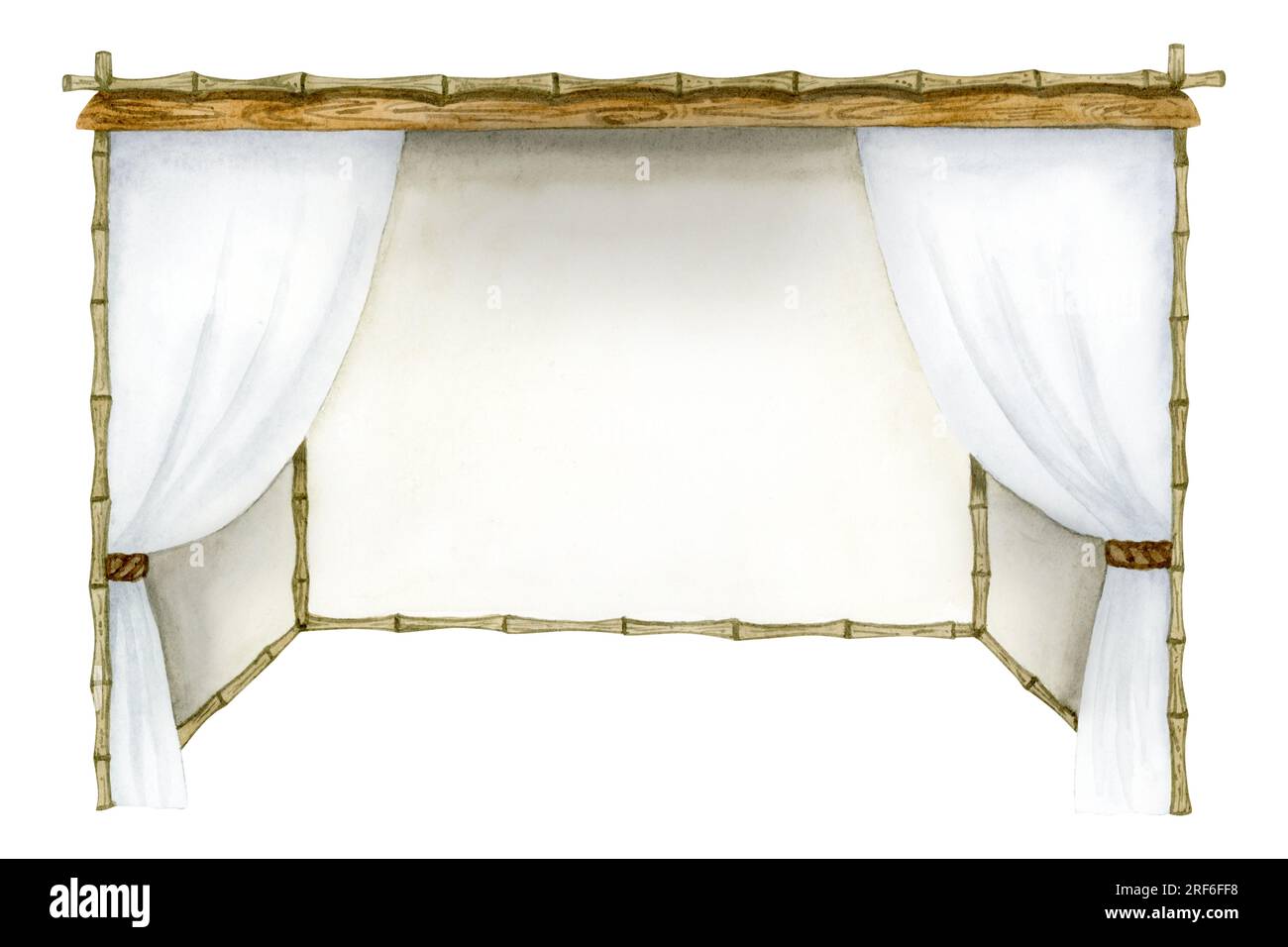 Sukkah watercolor illustration for Jewish Sukkot holiday. Hand drawn ...