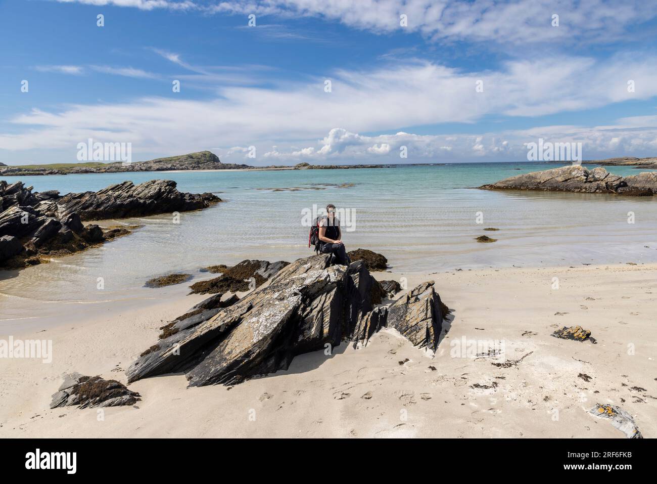 woman hiking on the isle of Colonsay, Scotland Stock Photo - Alamy