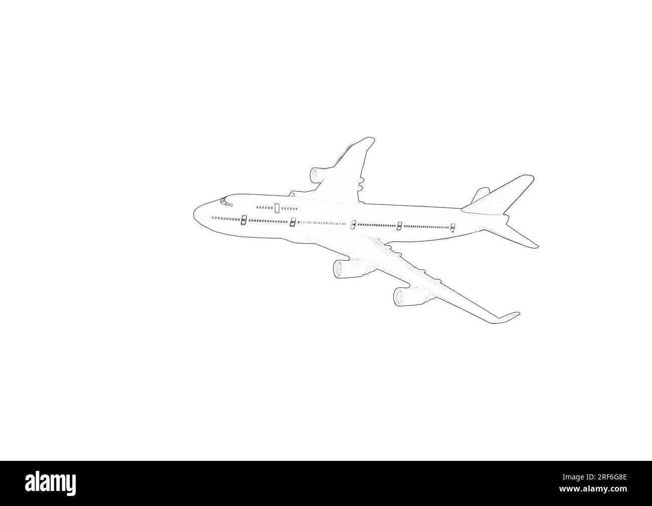 airplane sketch, coloring, isolated object on white background Stock ...
