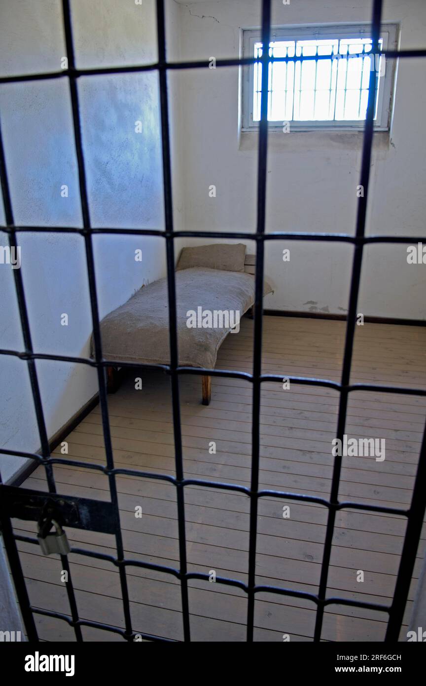 Prison cell in SS prison wing, memorial, concentration camp ...