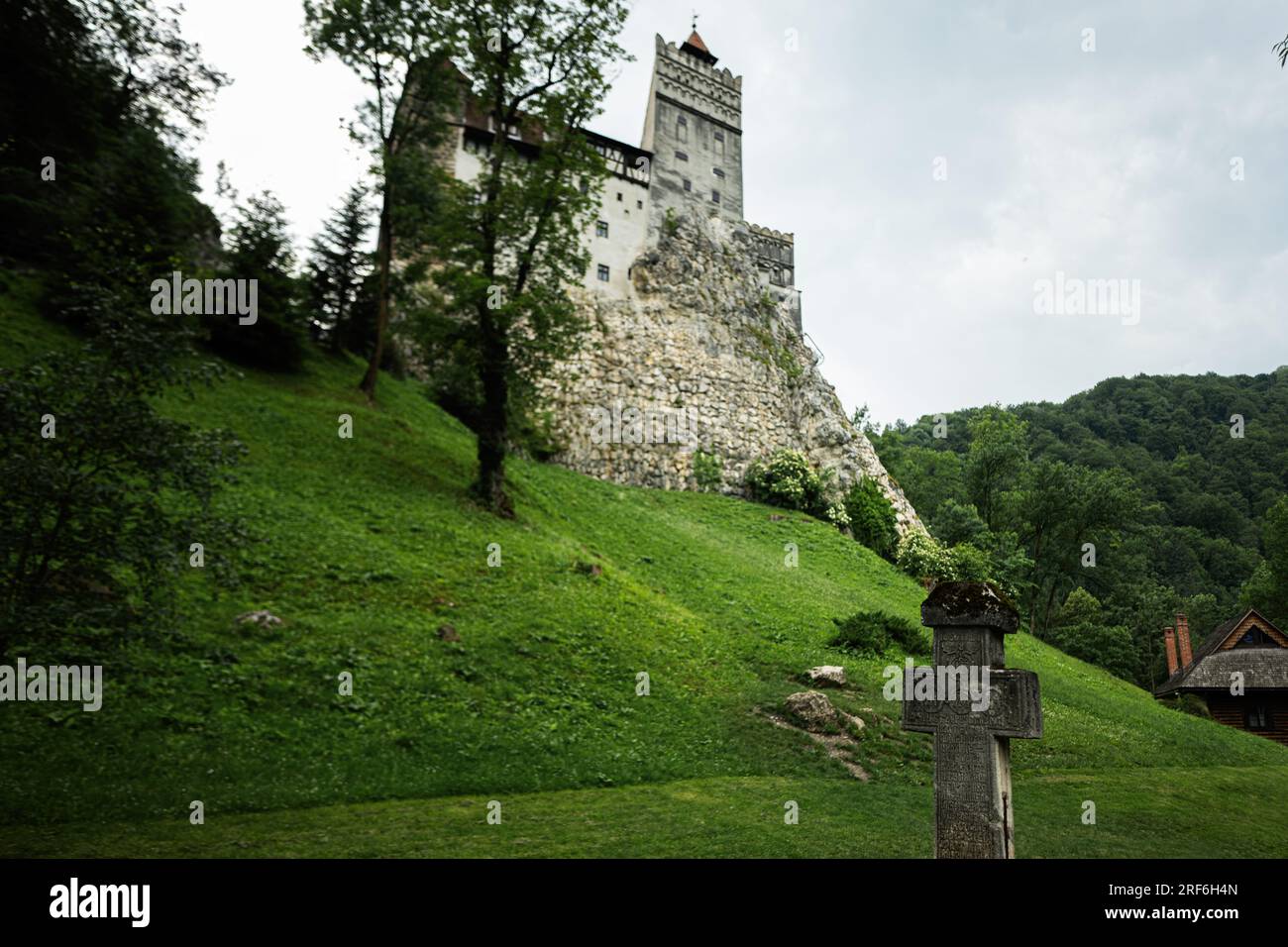 The Bran Castle in Romania. Dracula medieval castle in Carpathians ...