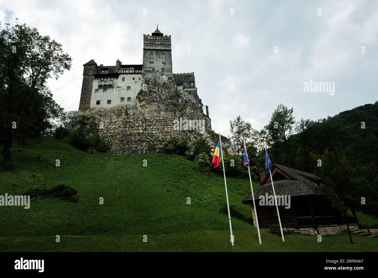The Bran Castle in Romania. Dracula medieval castle in Carpathians ...