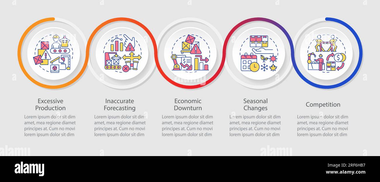 Multicolor overproduction layout with linear icons Stock Vector Image & Art - Alamy