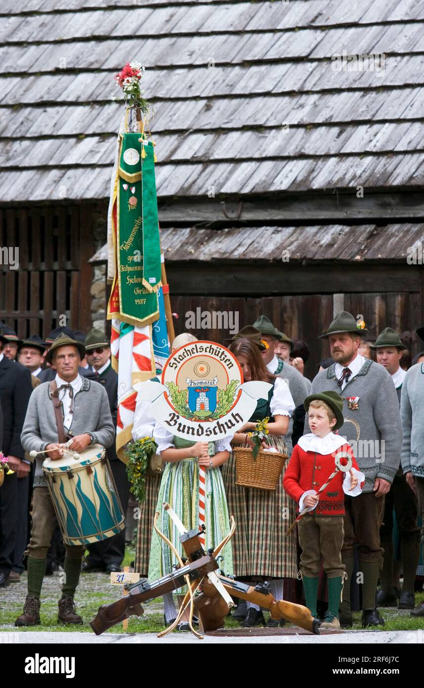 People in traditional costumes, Thomatal, Lungau, Salzburger Land ...