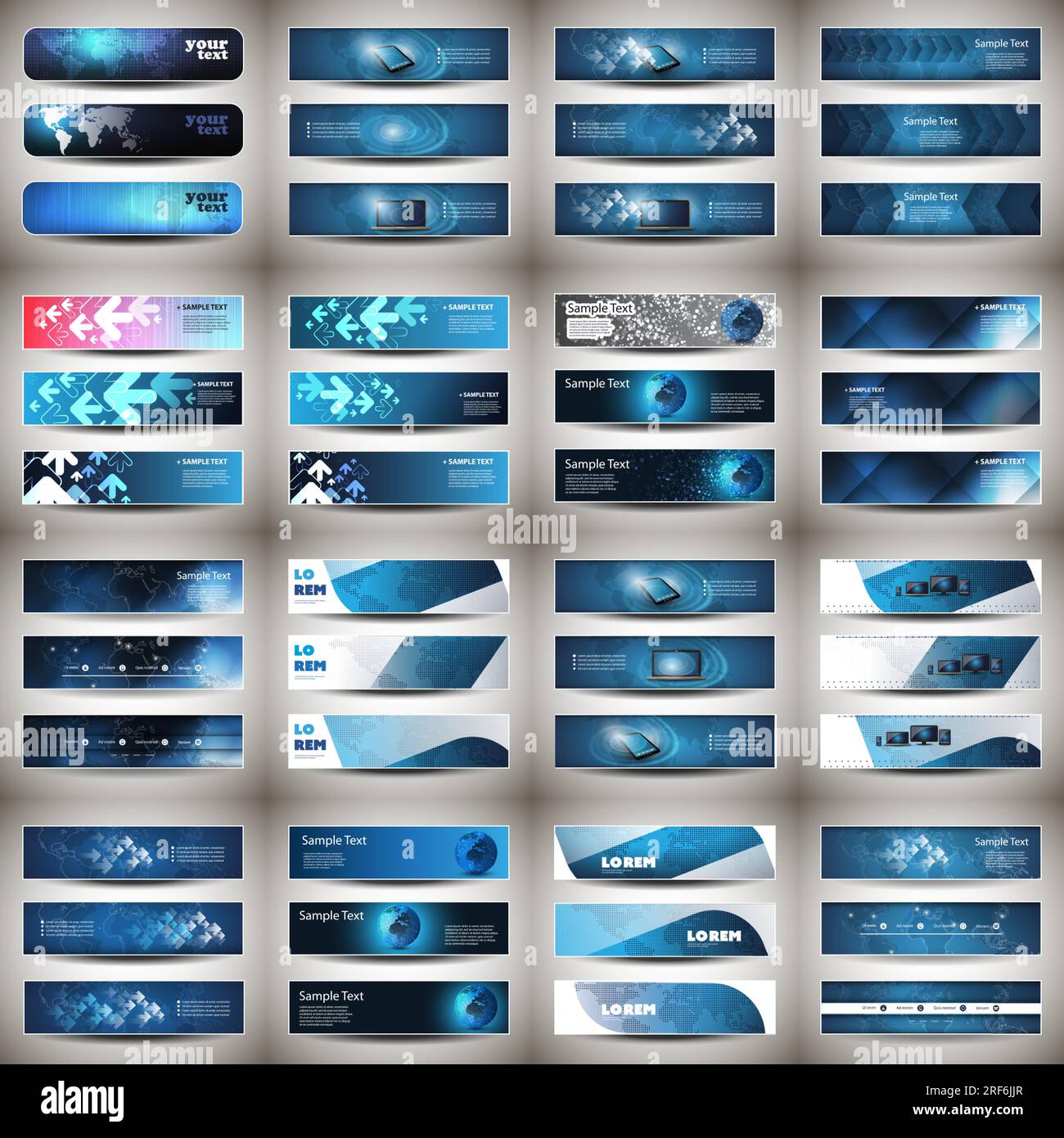 Mega Set of 48 Business Header, Card or Banner Designs with Arrows ...