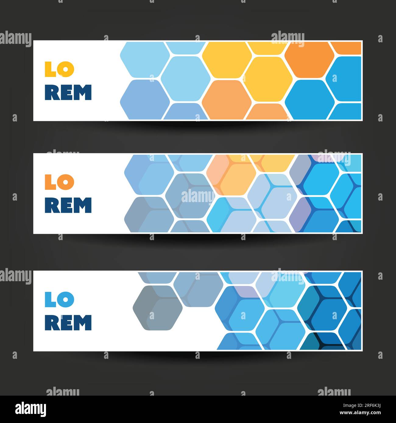 Set of Horizontal Banner or Header Designs for Announcements or Web Ads ...