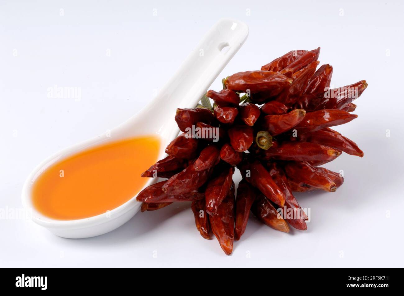Chili oil (Capsicum frutescens), red pepper, cayenne pepper, chili ...