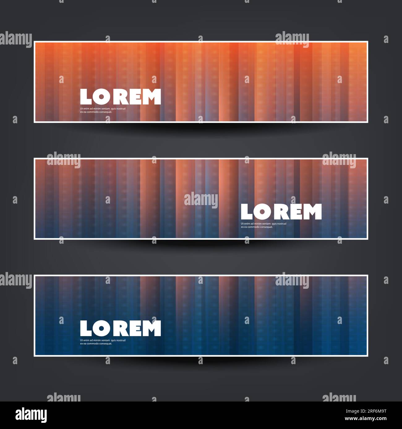 Set of Horizontal Banner or Header Designs for Your Business with Red ...