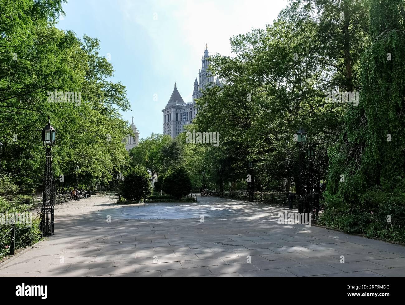 View of the The Jacob Wrey Mould Fountain located at the City Hall Park ...