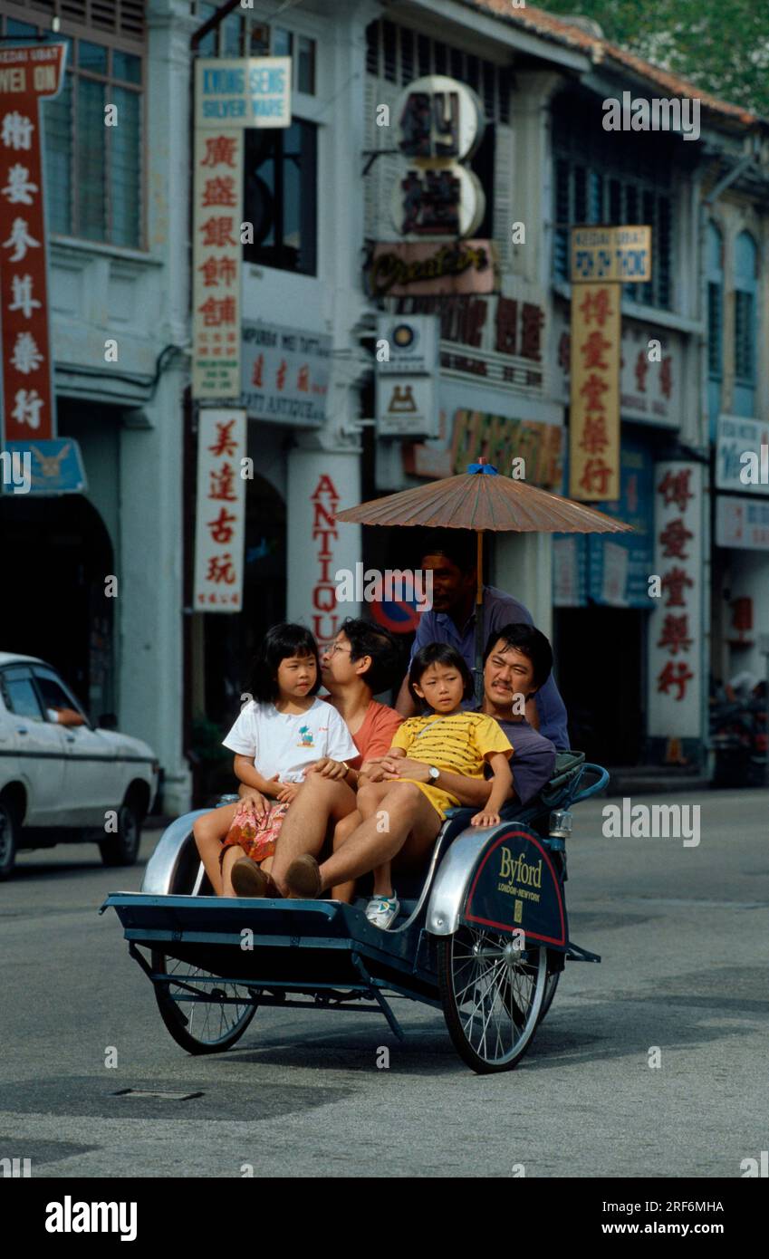 People in rickshaw, Georgetown, Penang Island, Malaysia Stock Photo - Alamy