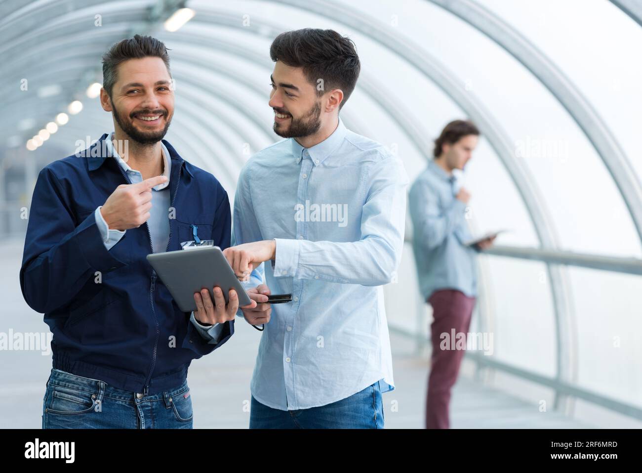 portrait of two happy smiling partners Stock Photo - Alamy