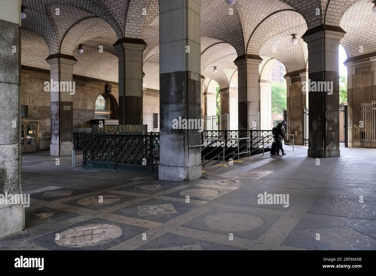 View of the David N. Dinkins Municipal Building, a 40-story building in ...