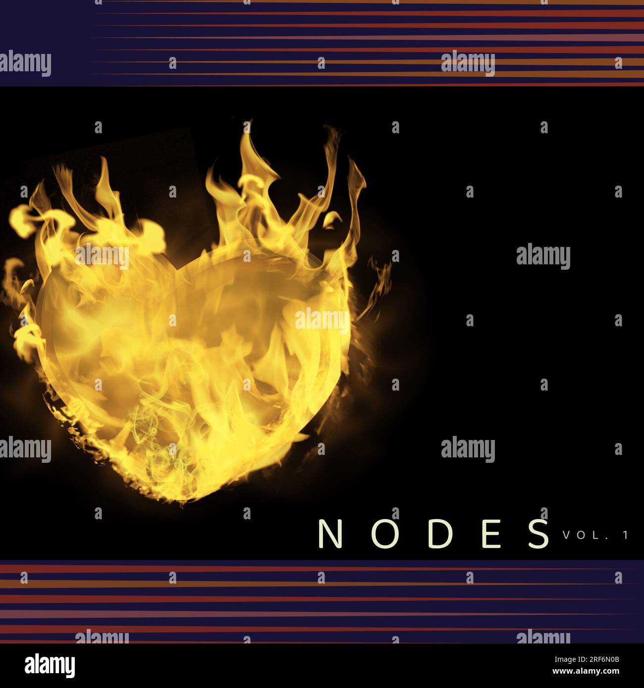 Composition of nodes vol 1 text over glowing heart on dark background Stock Photo - Alamy