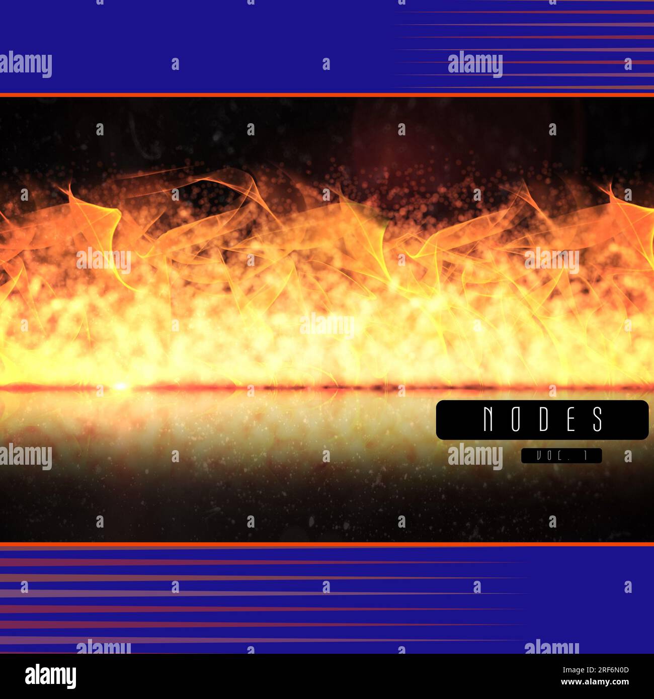 Composition of nodes vol 1 text over glowing spots and shapes on black ...