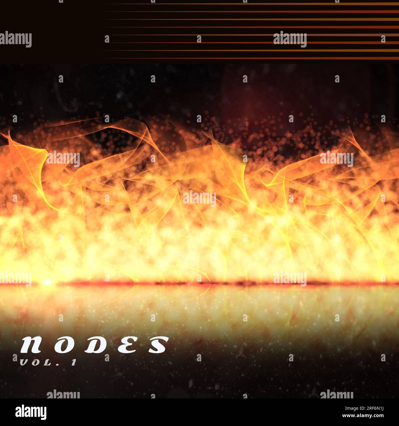 Composition of nodes vol 1 text over glowing spots and shapes on black ...