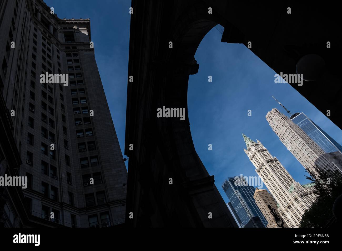 View of Lower Manhattan, the southernmost part of Manhattan, the ...