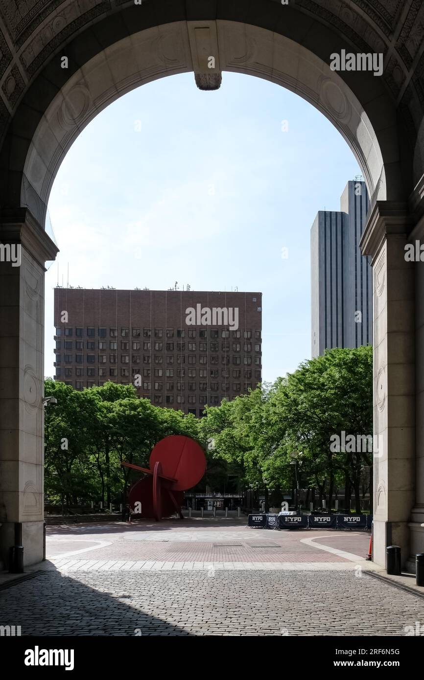 View of the David N. Dinkins Municipal Building, a 40-story building in ...