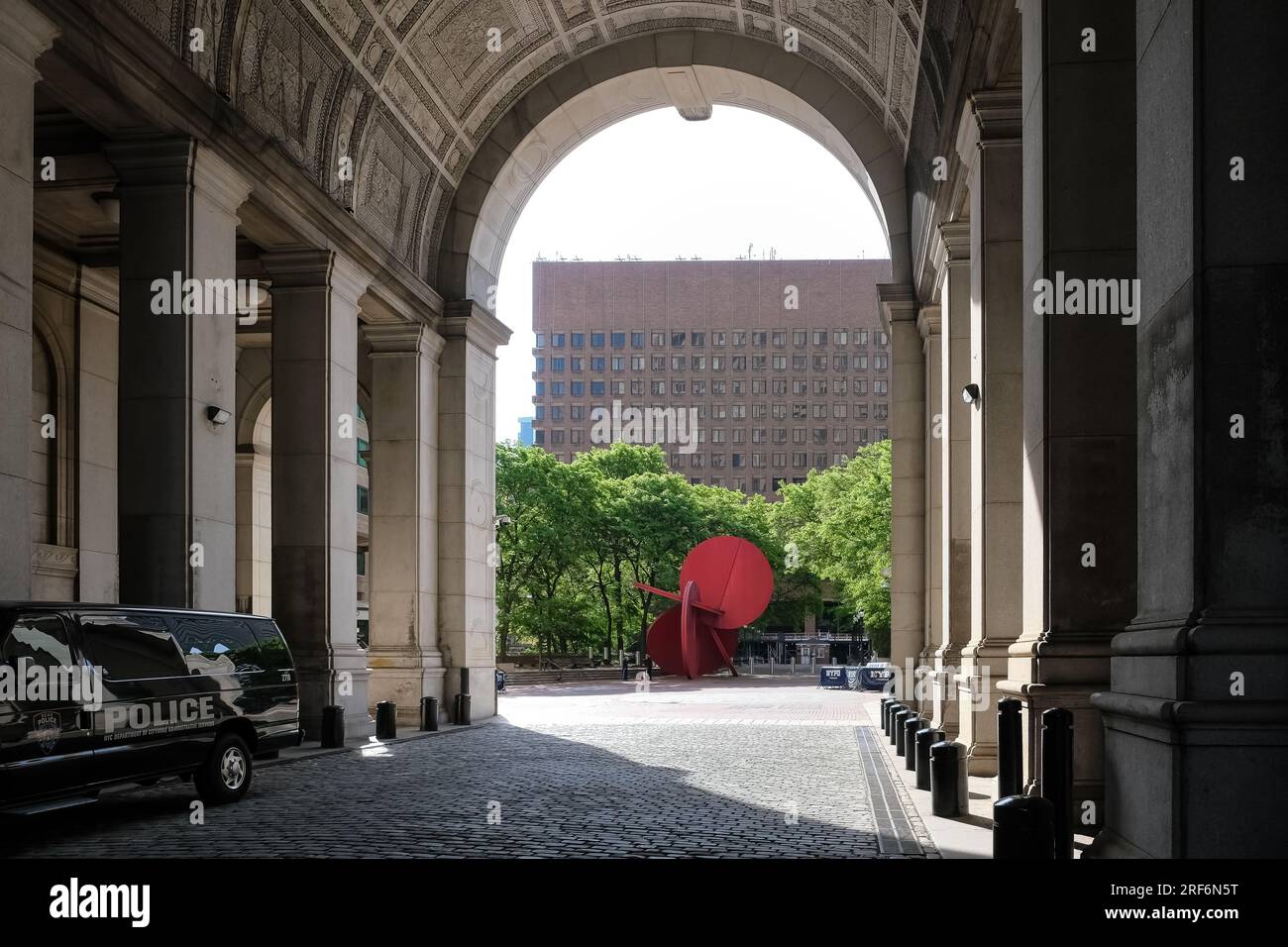 View of the David N. Dinkins Municipal Building, a 40-story building in ...