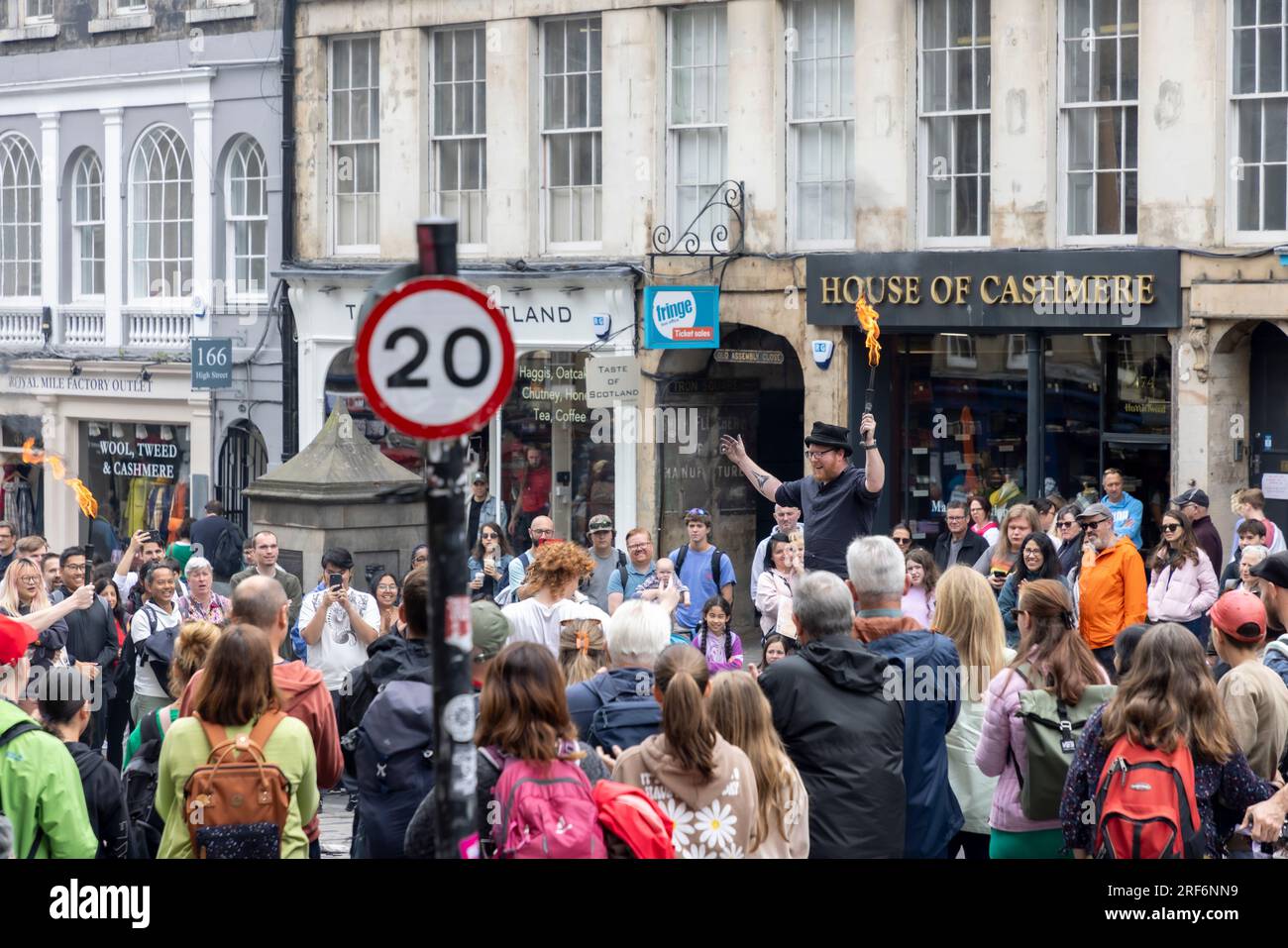 Edinburgh, Scotland, Great Britain : 2023, July 18- Street performers ...