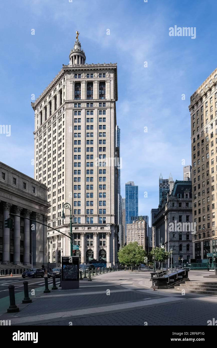 View of Foley Square, a street intersection in the Civic Center of ...
