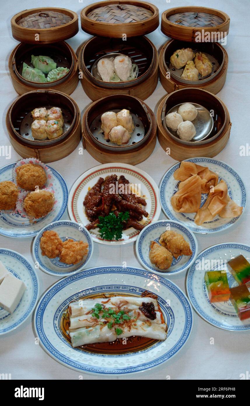 Dim sum dishes in restaurant, Georgetown, Penang Island, Malaysia Stock ...