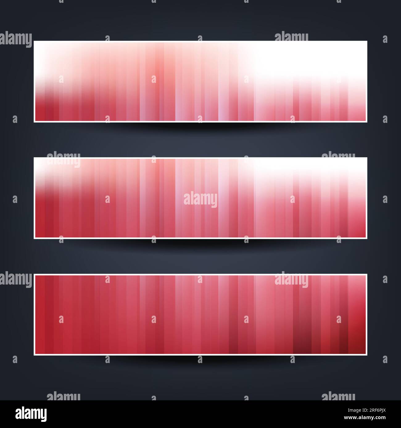 Set of Horizontal Banner or Header Designs for Your Business with Red ...