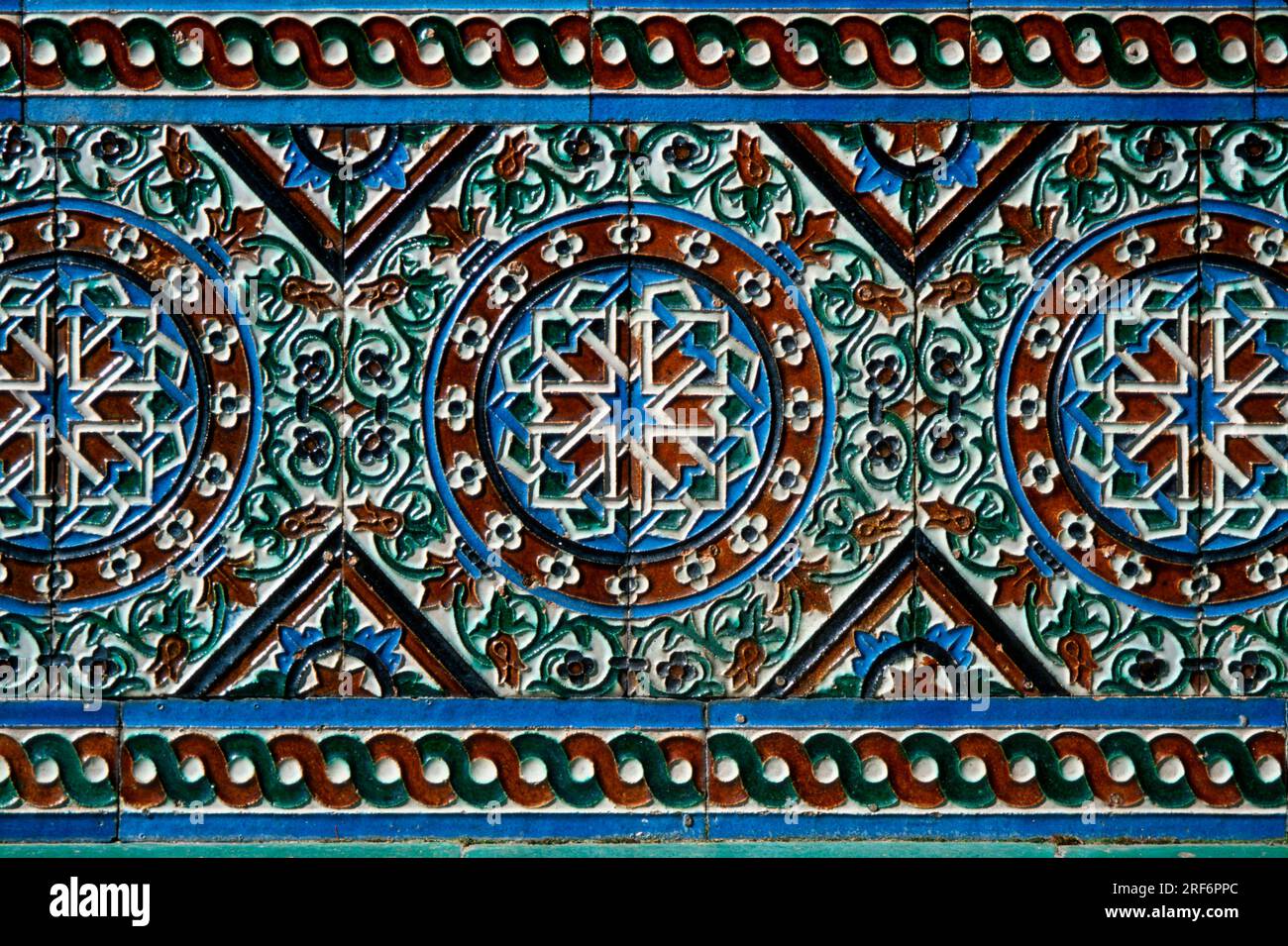 Painted tiles, Alcazar, Seville, Andalucia, Spain, Tiles Stock Photo ...