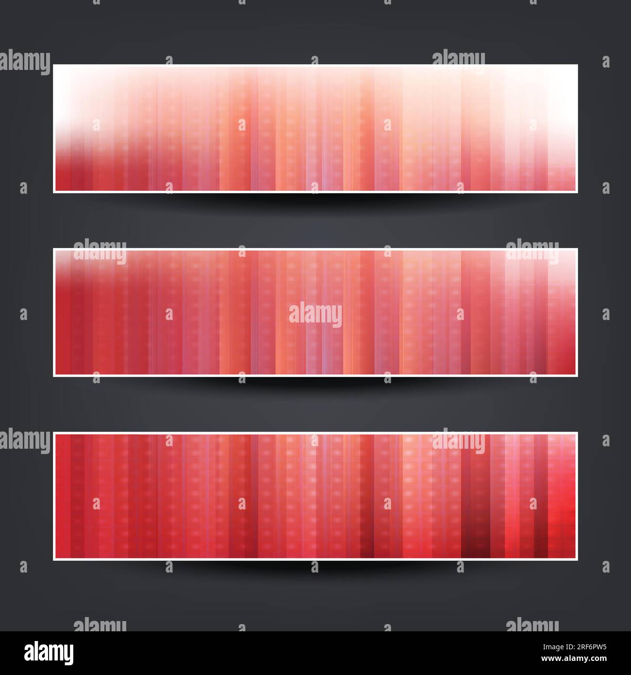 Set of Horizontal Banner or Header Designs for Your Business with Red ...